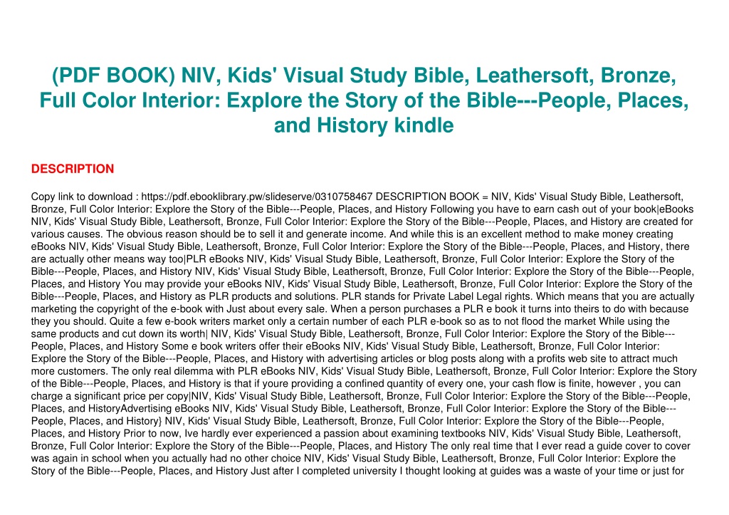 PPT - (PDF BOOK) NIV, Kids' Visual Study Bible, Leathersoft, Bronze ...