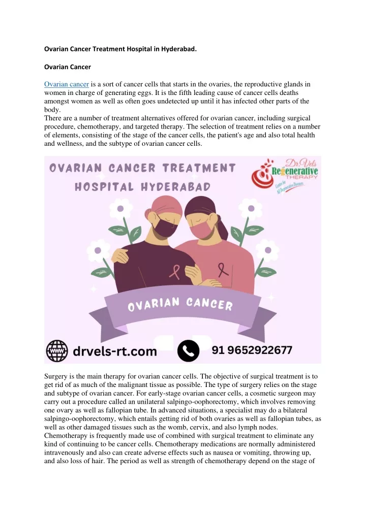 Ppt Ovarian Cancer Treatment Hospital In Hyderabad Powerpoint Presentation Id12026863