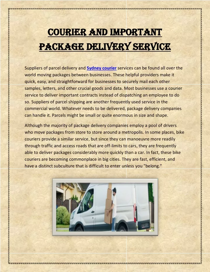 PPT - Courier and Important Package Delivery Service PowerPoint ...