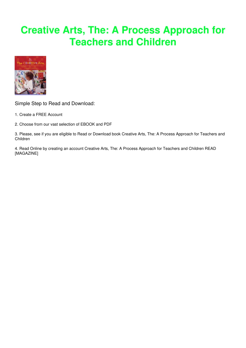PPT - PDF/READ Creative Arts, The: A Process Approach for Teachers and ...
