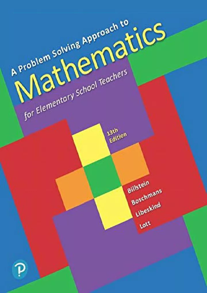 PPT PDF BOOK Problem Solving Approach To Mathematics For Elementary School Teachers 
