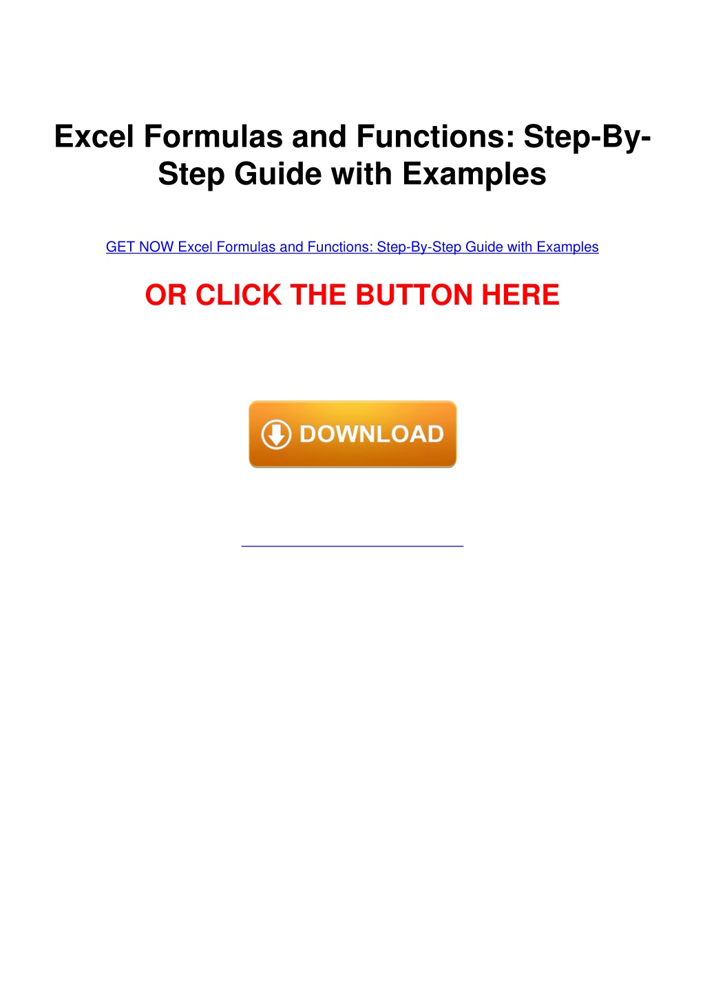 PPT PDF DOWNLOAD Excel Formulas And Functions Step By Step Guide 