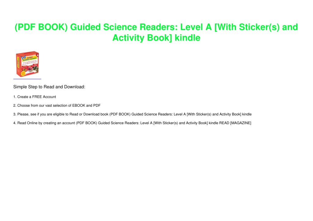 PPT - (PDF BOOK) Guided Science Readers: Level A [With Sticker(s) and ...