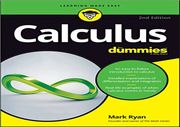 PPT - [DOWNLOAD PDF] Calculus For Dummies (For Dummies (Lifestyle ...