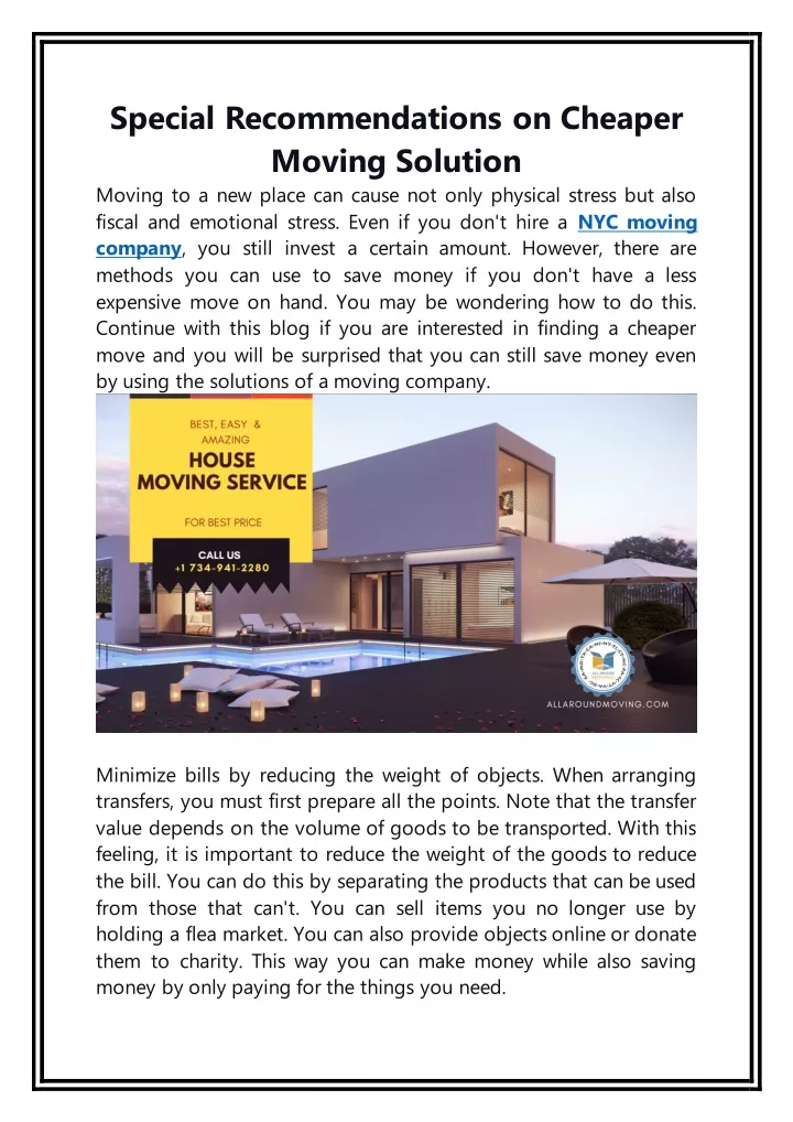 PPT - Special Recommendations on Cheaper Moving Solution PowerPoint ...