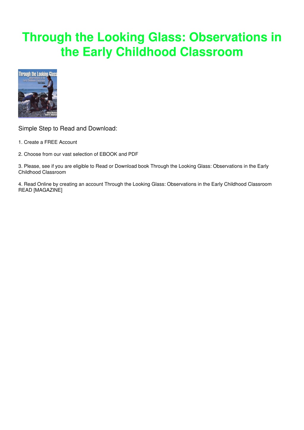 PPT - DOWNLOAD/PDF Through the Looking Glass: Observations in the Early ...