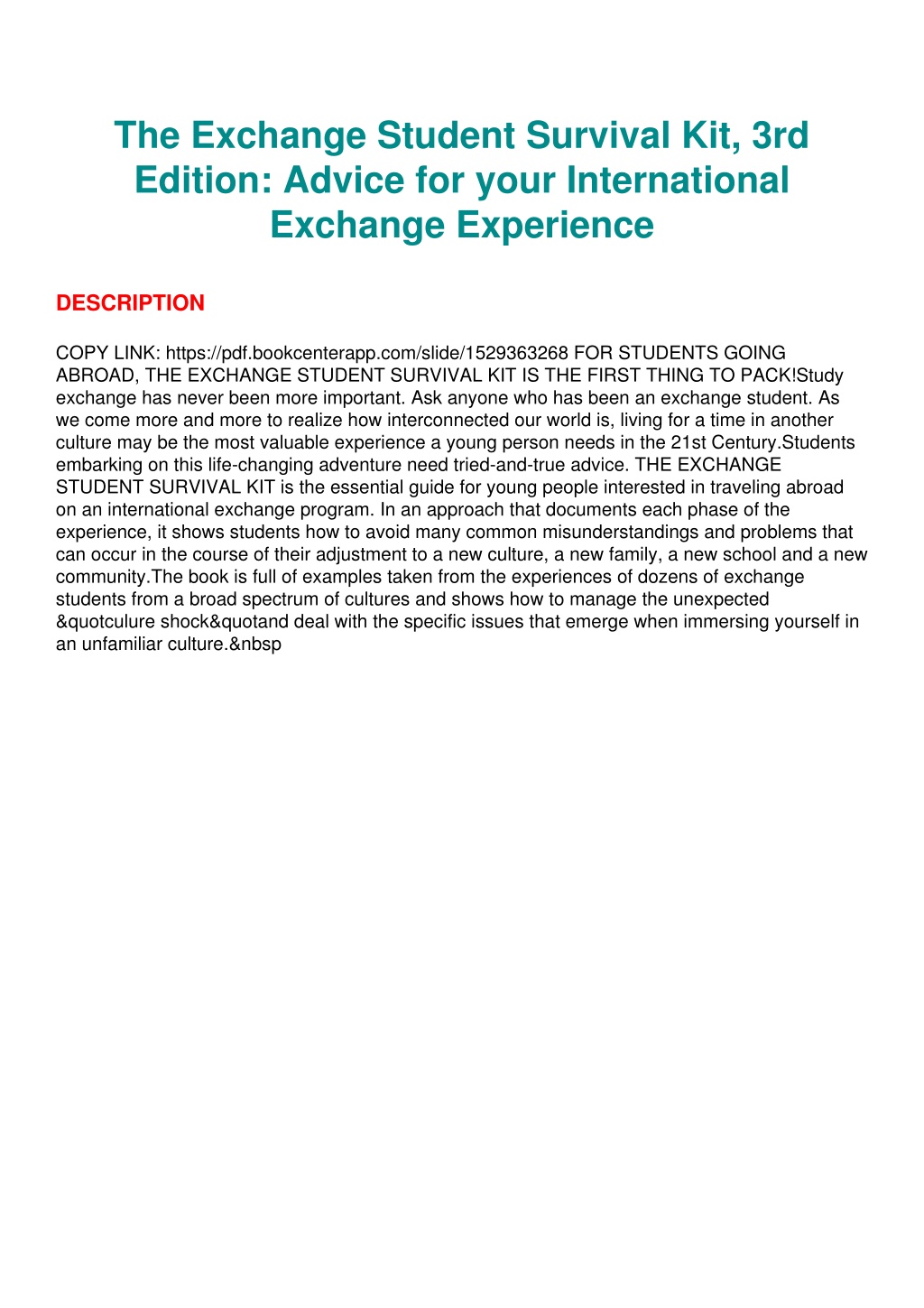 PPT - (PDF/DOWNLOAD) The Exchange Student Survival Kit, 3rd Edition ...