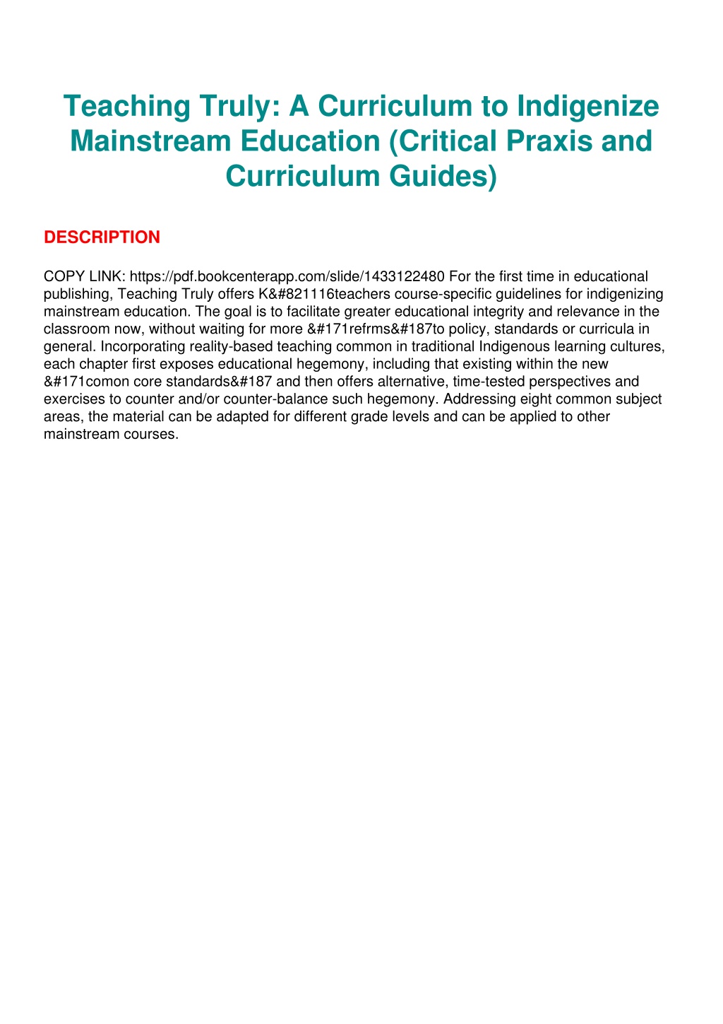 PPT - $PDF$/READ/DOWNLOAD Teaching Truly: A Curriculum to Indigenize ...