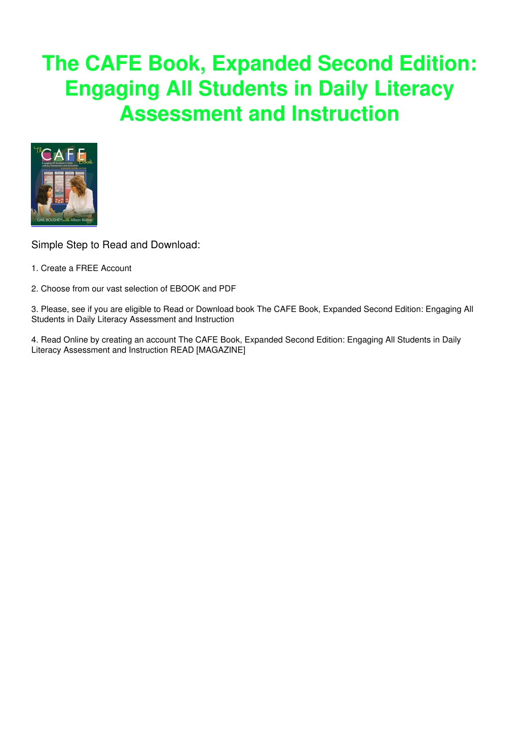 PPT - PDF/READ The CAFE Book, Expanded Second Edition: Engaging All ...