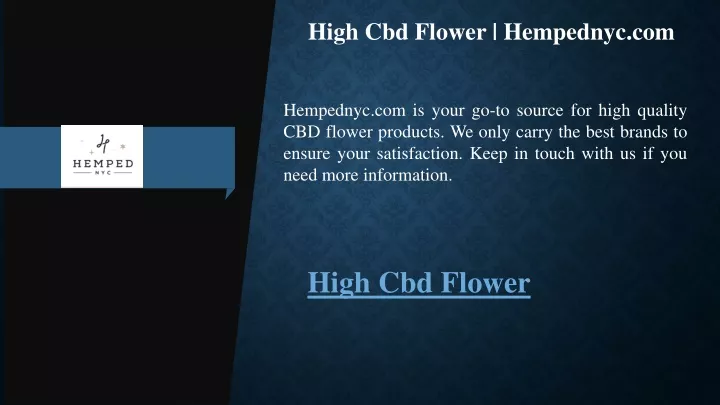PPT - High Cbd Flower Hempednyc.com PowerPoint Presentation, free ...