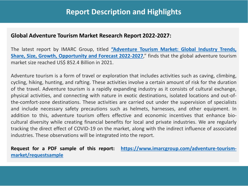 PPT - Adventure Tourism Market Size, Share, Trends, Industry Scope 2022 ...