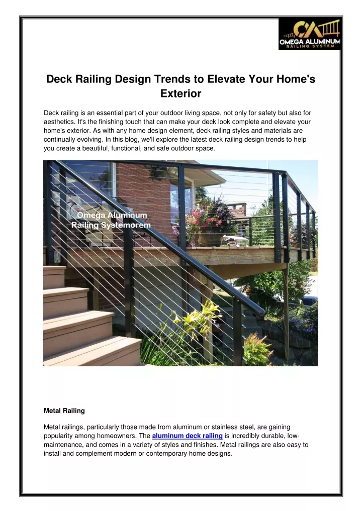 PPT - Deck Railing Design Trends to Elevate Your Home's Exterior ...