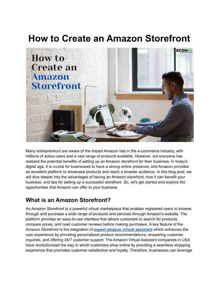 PPT - How to Create an Amazon Storefront PowerPoint Presentation, free ...