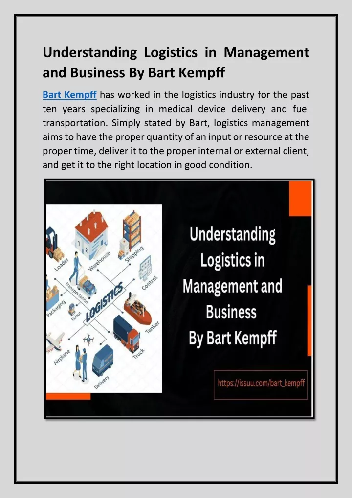 PPT - Understanding Logistics in Management and Business By Bart Kempff ...