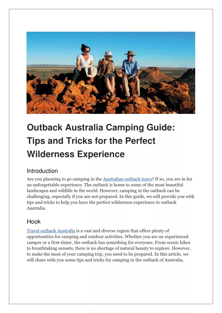 PPT - Outback Australia Camping Guide_ Tips and Tricks for the Perfect ...