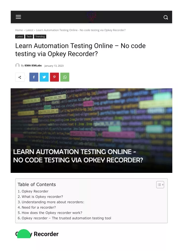 Ppt Learn Automation Testing Online No Code Testing Via Opkey Recorder Powerpoint