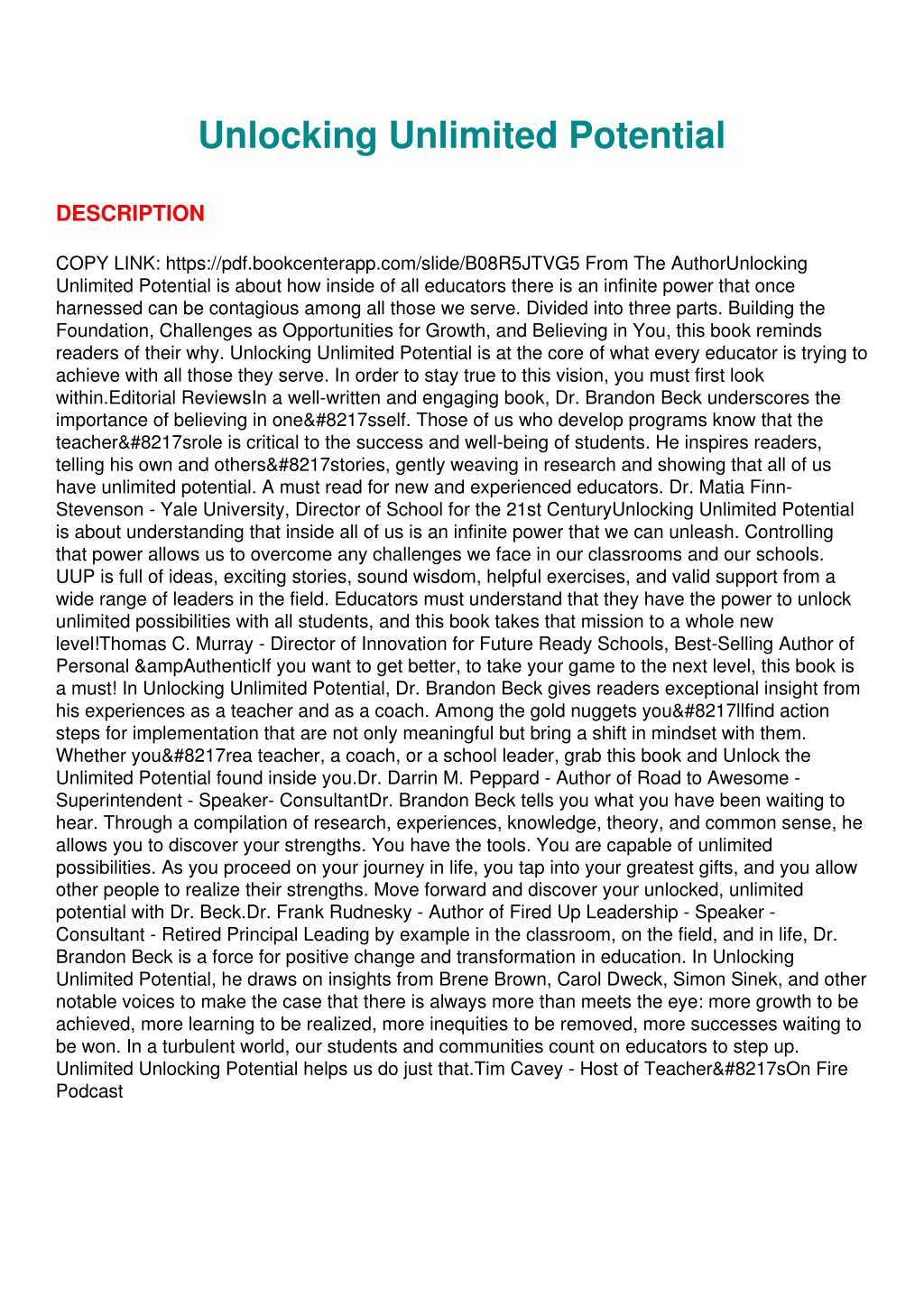 PPT - DOWNLOAD/PDF Unlocking Unlimited Potential PowerPoint ... PPT - DOWNLOAD/PDF Unlocking Unlimited Potential PowerPoint ...