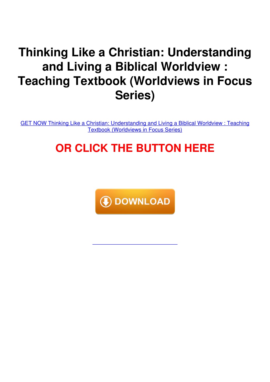 PPT - PDF/READ Thinking Like a Christian: Understanding and Living a ...