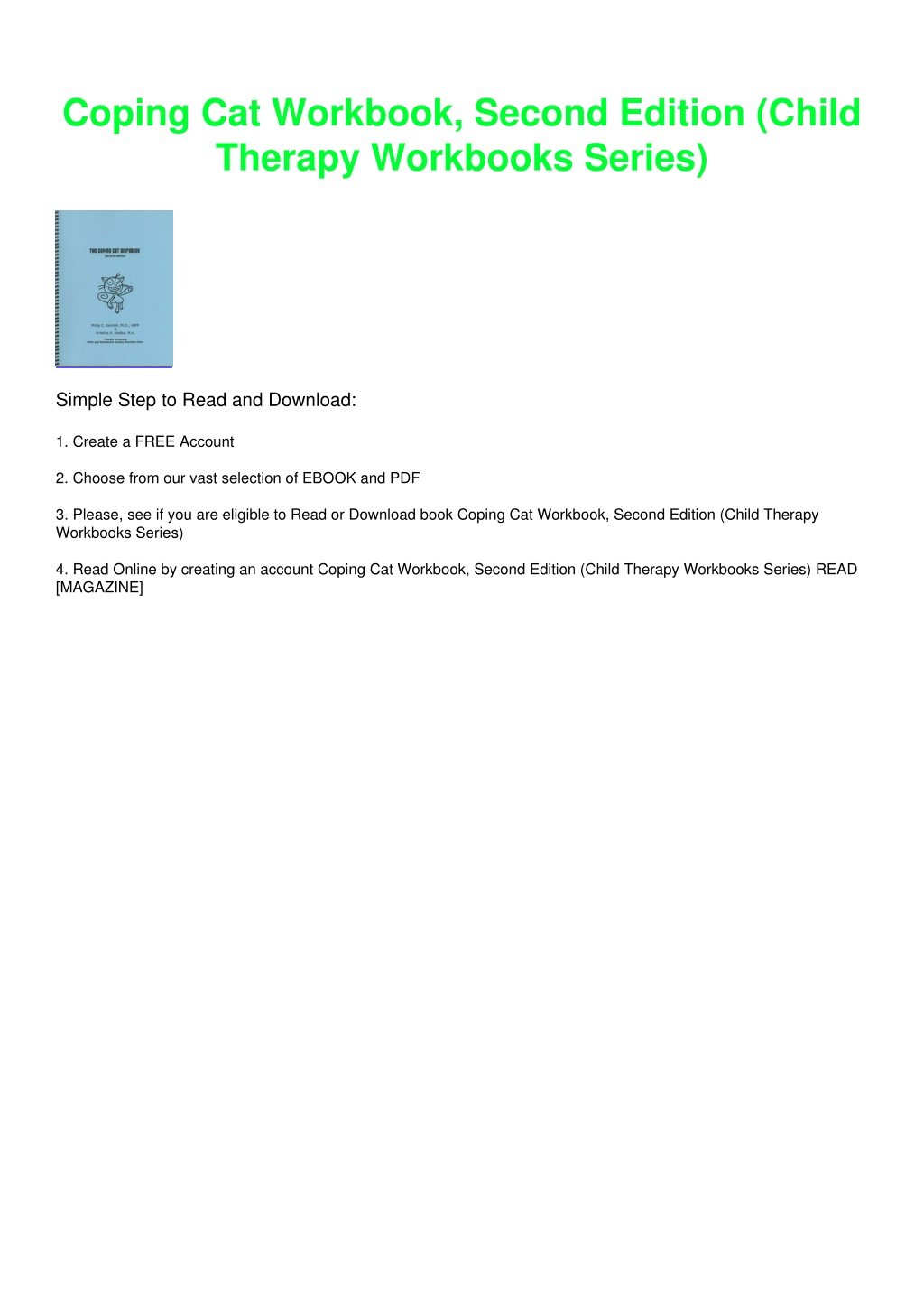 PPT - DOWNLOAD/PDF Coping Cat Workbook, Second Edition (Child Therapy ...