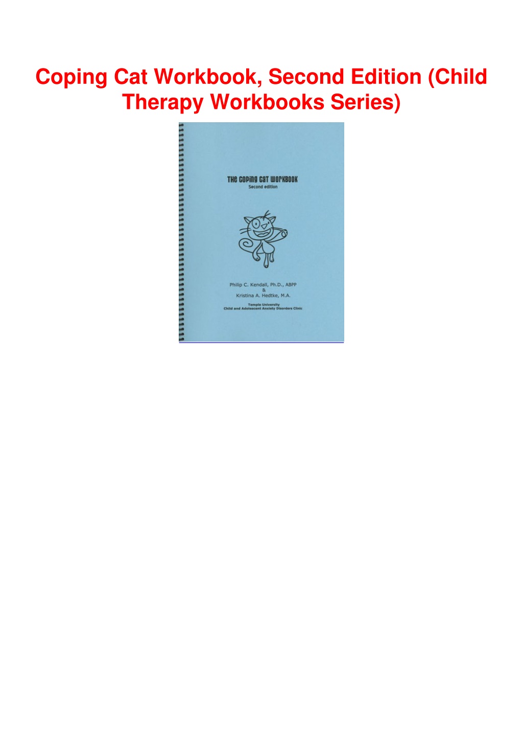 PPT - DOWNLOAD/PDF Coping Cat Workbook, Second Edition (Child Therapy ...