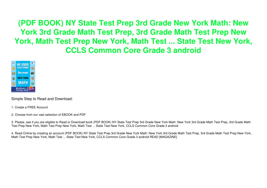 PPT - (PDF BOOK) NY State Test Prep 3rd Grade New York Math: New York ...