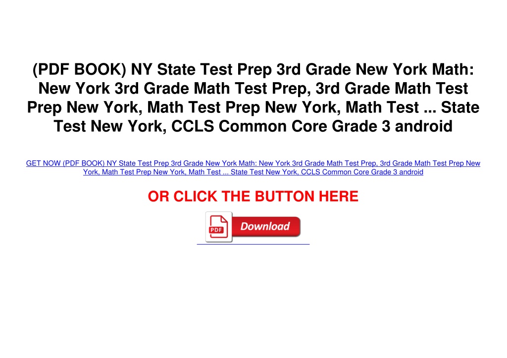 PPT - (PDF BOOK) NY State Test Prep 3rd Grade New York Math: New York ...