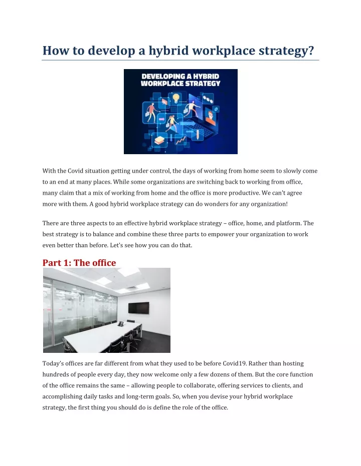 PPT - How to develop a hybrid workplace strategy PowerPoint ...