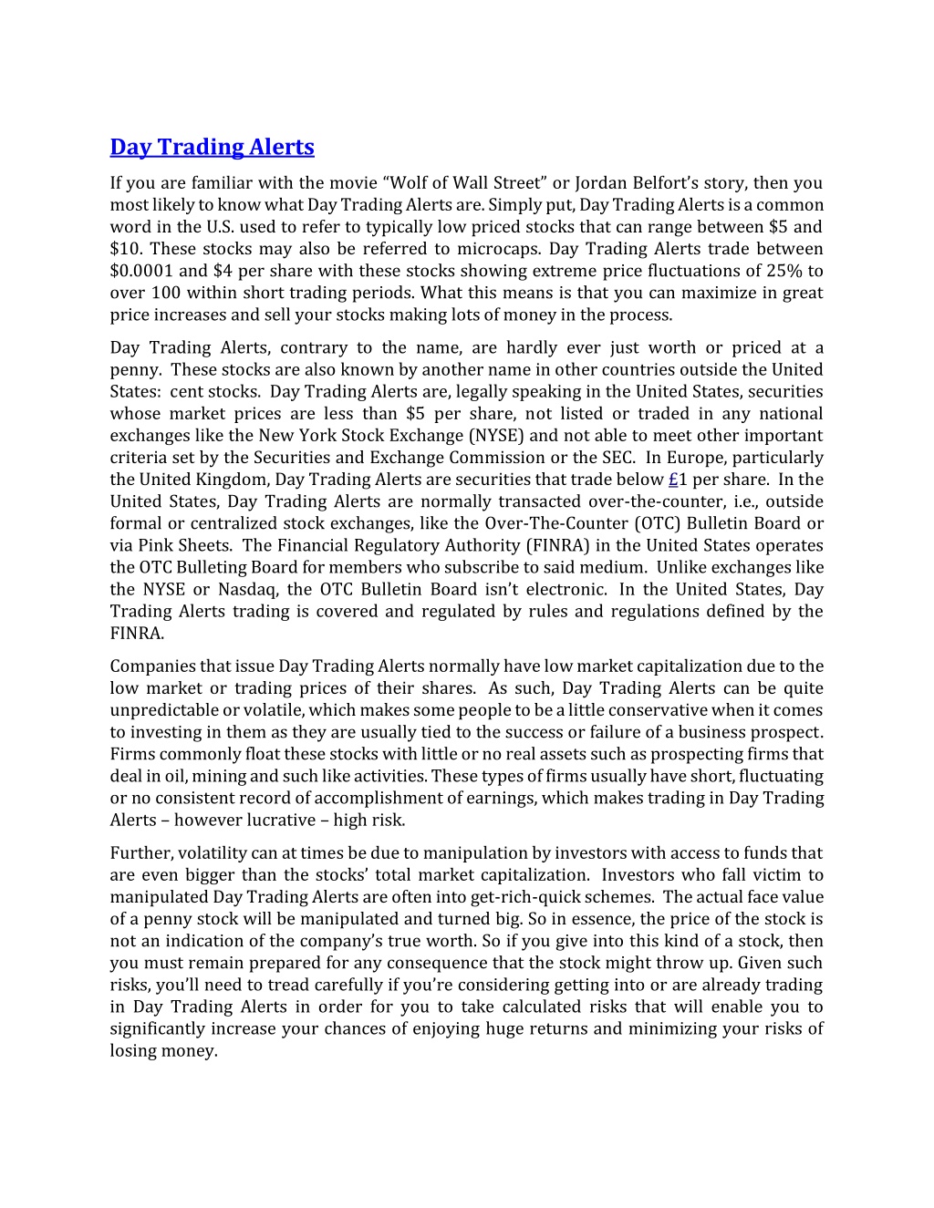PPT - daily day trade alerts to help with stock trading PowerPoint ...