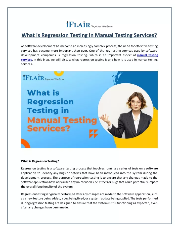 PPT - What is Regression Testing in Manual Testing Services? PowerPoint ...