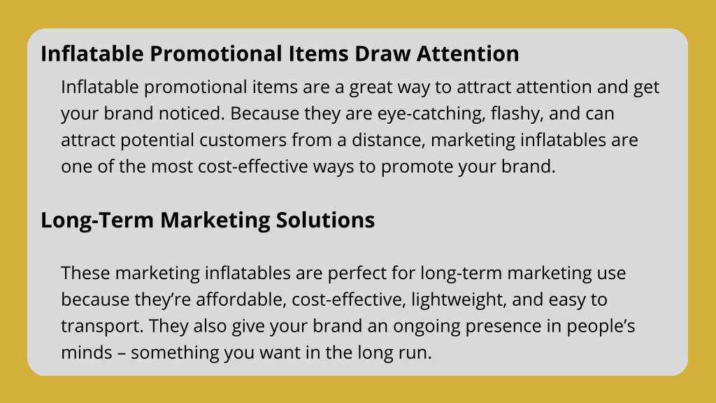PPT - Pros of Inflatable Promotional Items PowerPoint Presentation ...