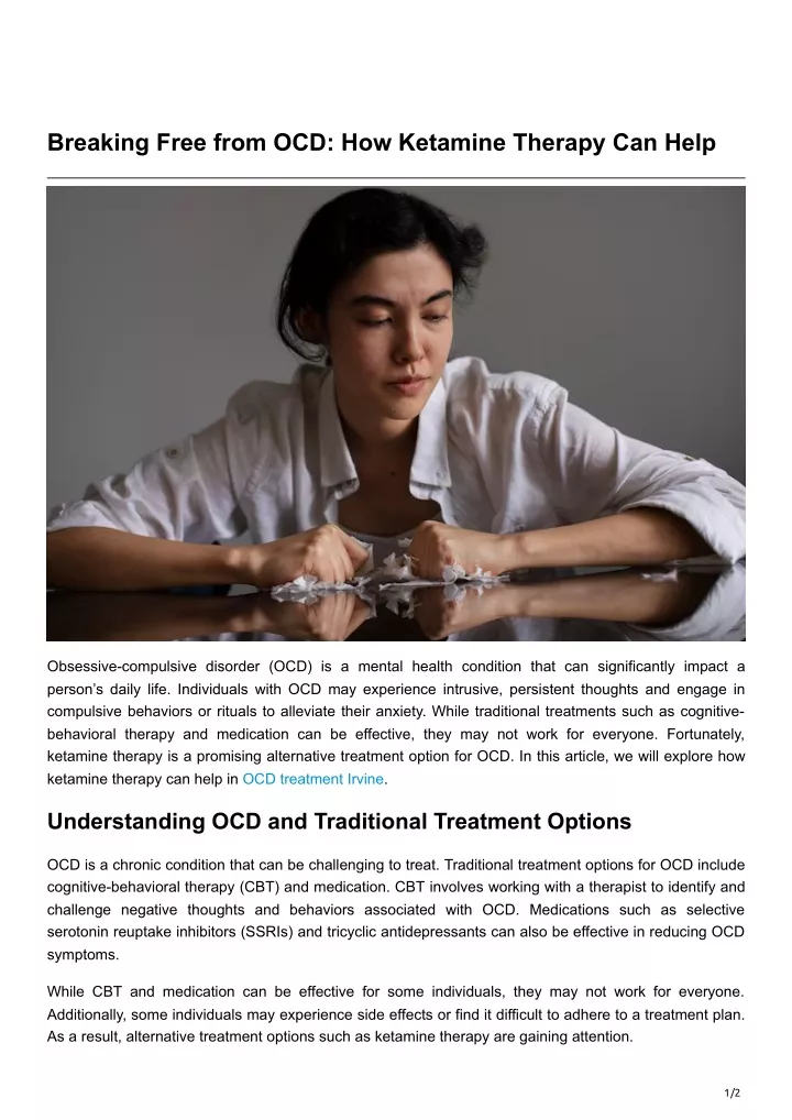 PPT - Breaking Free from OCD How Ketamine Therapy Can Help PowerPoint ...