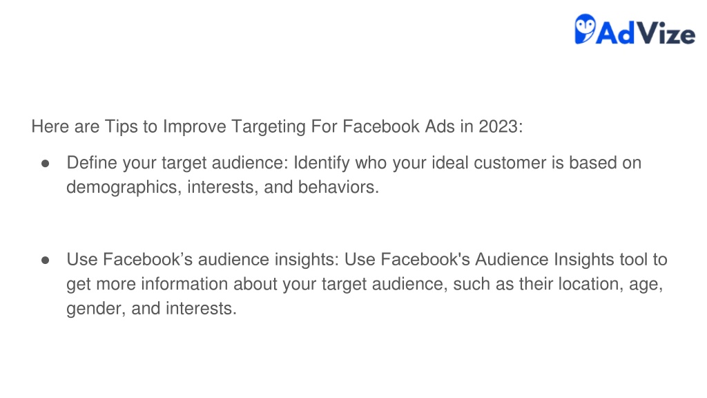PPT - 10 Tips to Improve Targeting For Facebook Ads in 2023 PowerPoint ...