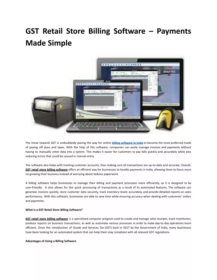 PPT - GST Retail Store Billing Software – Payments Made Simple ...