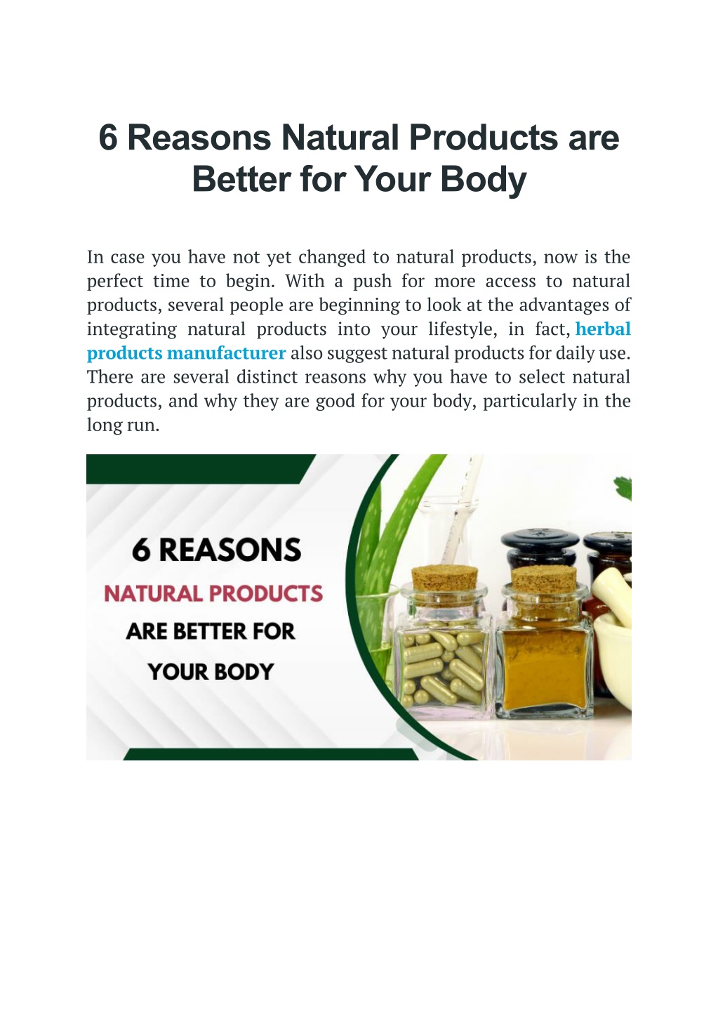 Ppt 6 Reasons Natural Products Are Better For Your Body Powerpoint
