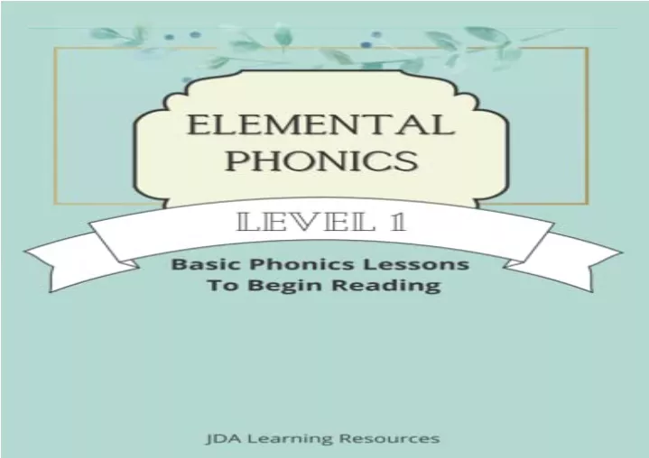 PPT - PDF Elemental Phonics: Level 1: Easy Phonics Lessons to Learn to ...