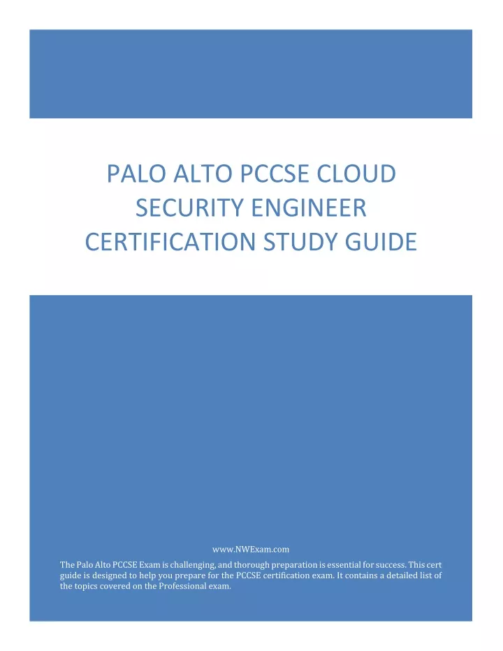 PPT - Palo Alto PCCSE Cloud Security Engineer Certification Study Guide ... PPT - Palo Alto PCCSE Cloud Security Engineer Certification Study Guide ...