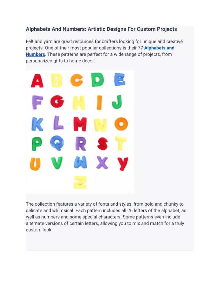 PPT - Wool Felt Stitched Alphabet Sets For Kids - Felt & Yarn ...