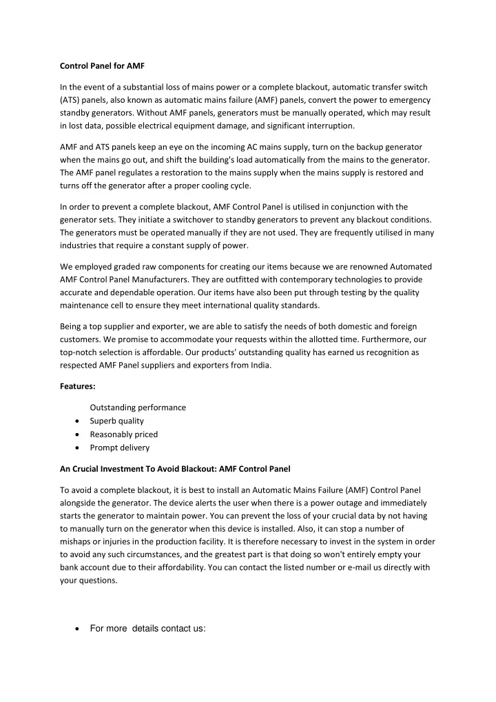 PPT - AMF Control Panel PowerPoint Presentation, free download - ID ...