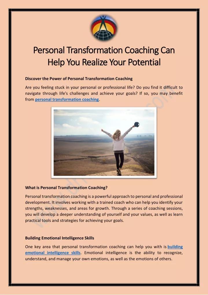 PPT - Personal Transformation Coaching Can Help You Realize Your Potential PowerPoint ...