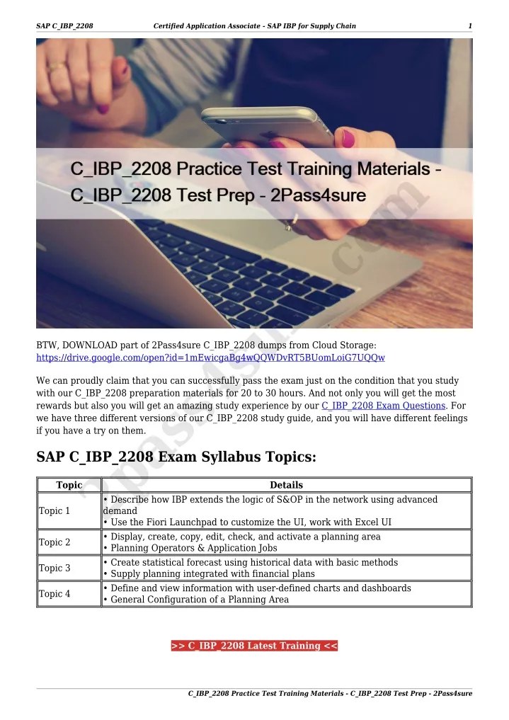 PPT - C_IBP_2208 Practice Test Training Materials - C_IBP_2208 Test ...