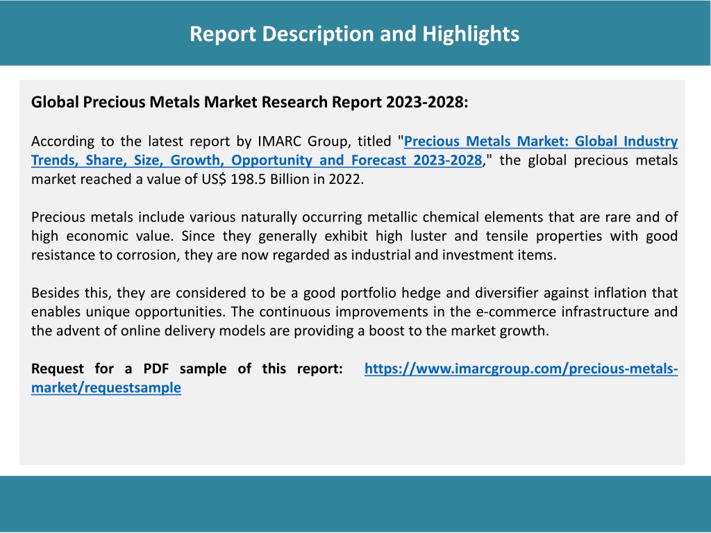 PPT - Precious Metals Market Industry Overview, Growth Rate and ...