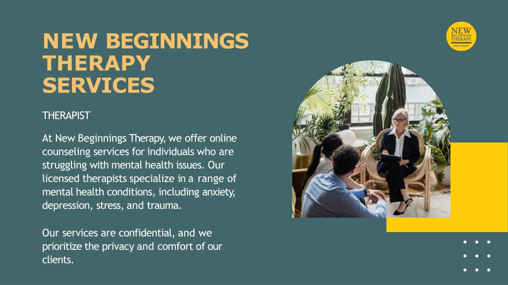 PPT - Online Counsellors for Mental Health | New Beginnings Therapy ...