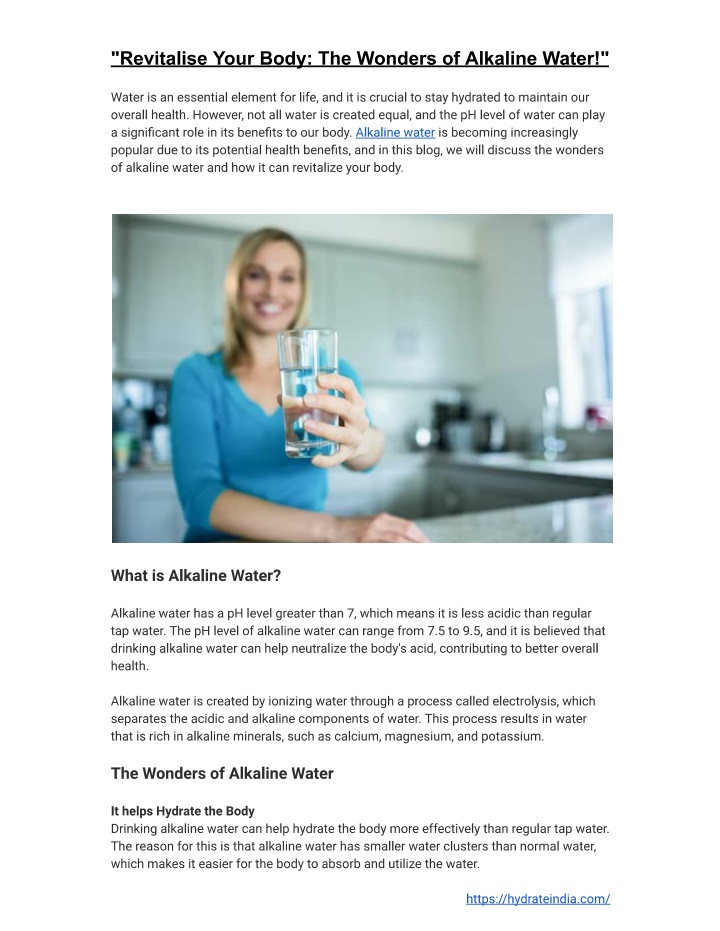 PPT - Alkaline Drinking Water - Hydrate Alkaline Water PowerPoint ...