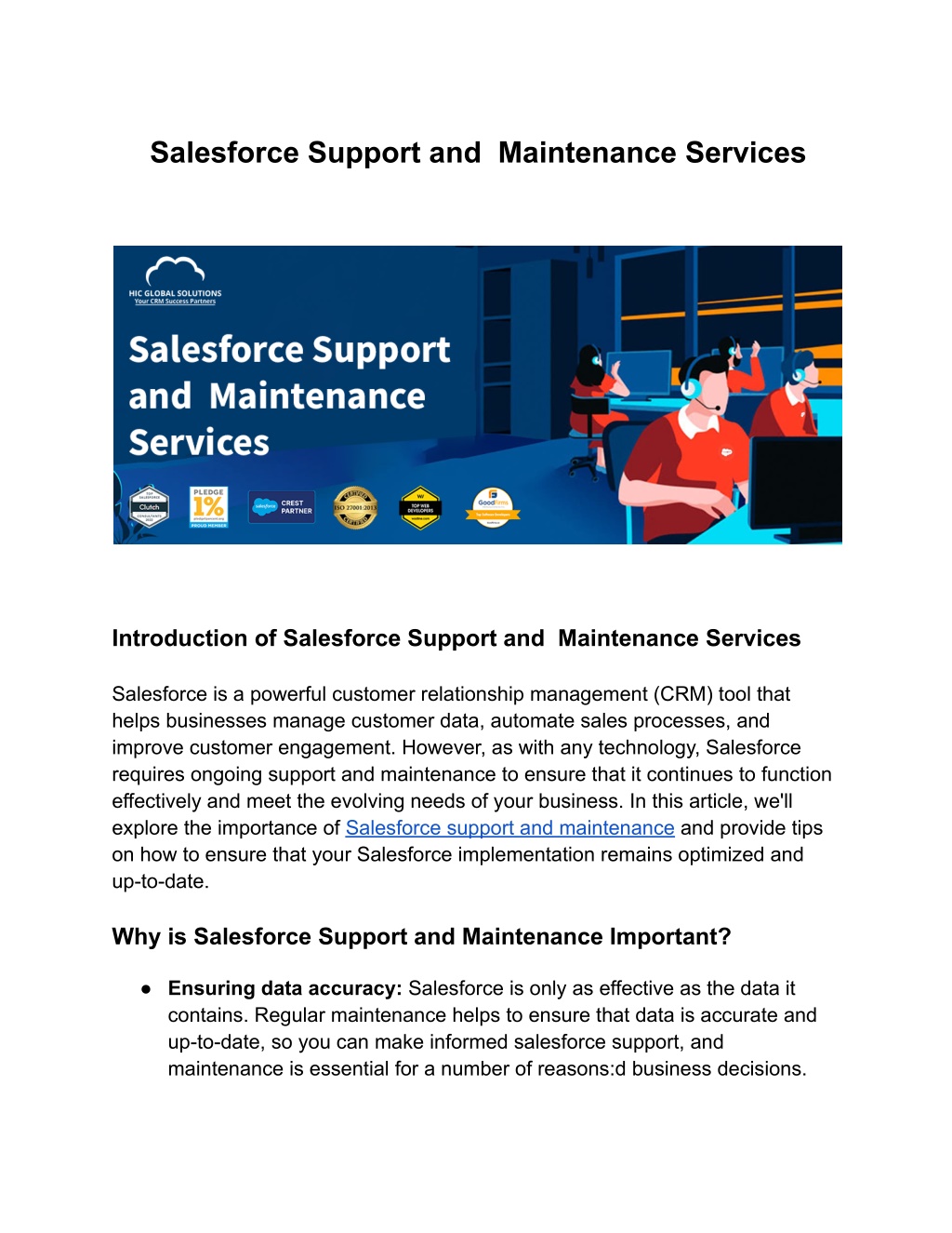 PPT - Salesforce Support and Maintinance Services PowerPoint ...