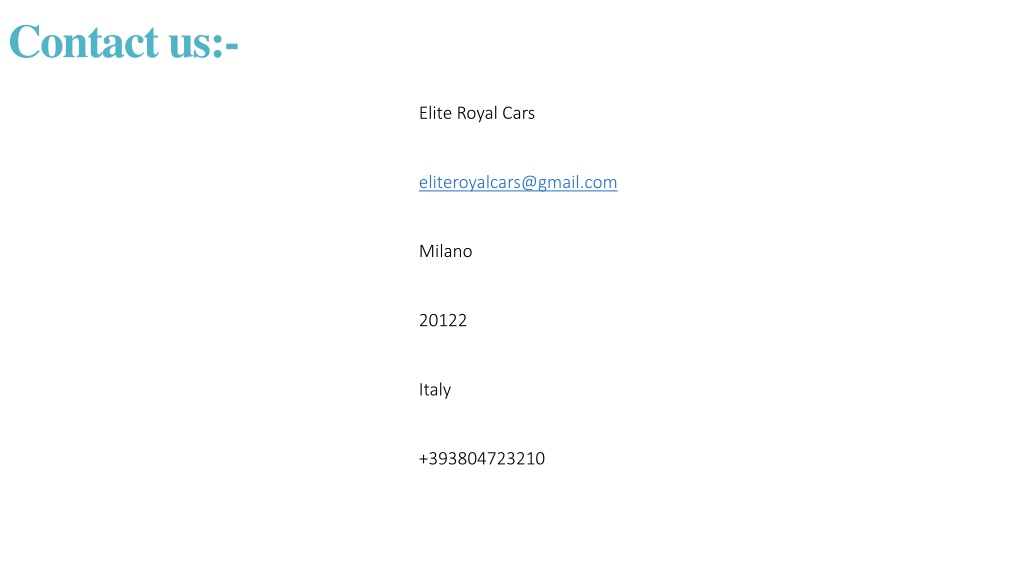 PPT - Car Service Milan Eliteroyalcars.com PowerPoint Presentation, free download - ID:12043101