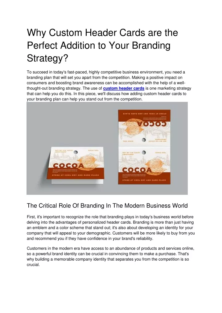 PPT - Custom Header Cards PowerPoint Presentation, free download - ID ...