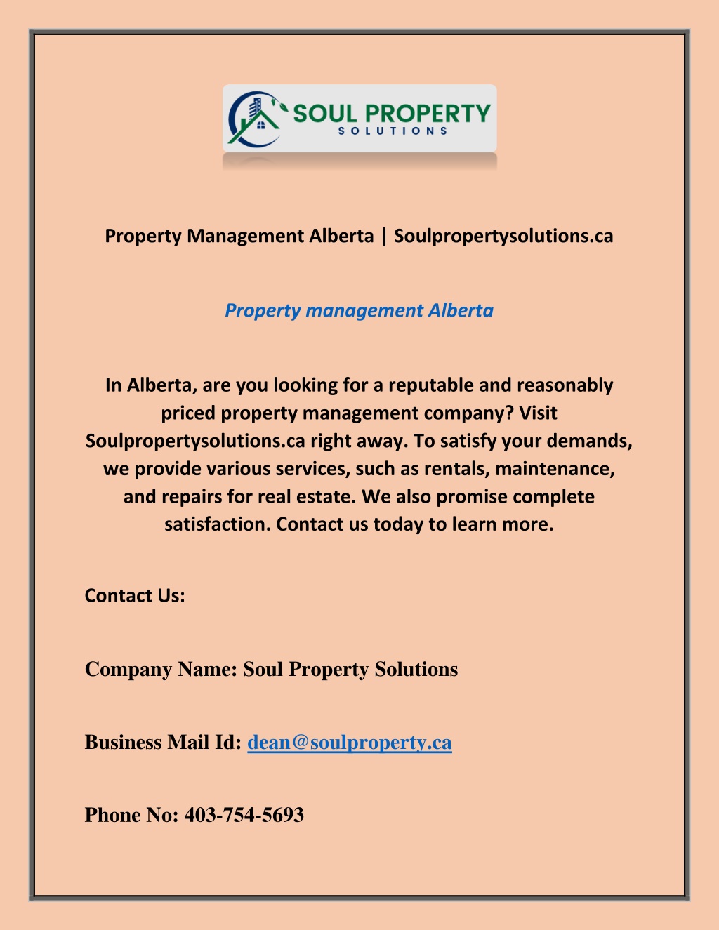 PPT - Property Management Alberta | Soulpropertysolutions.ca PowerPoint ...