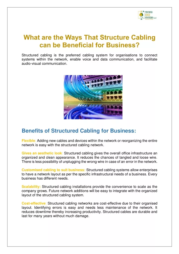 PPT - What are the Ways That Structure Cabling can be Beneficial for ...