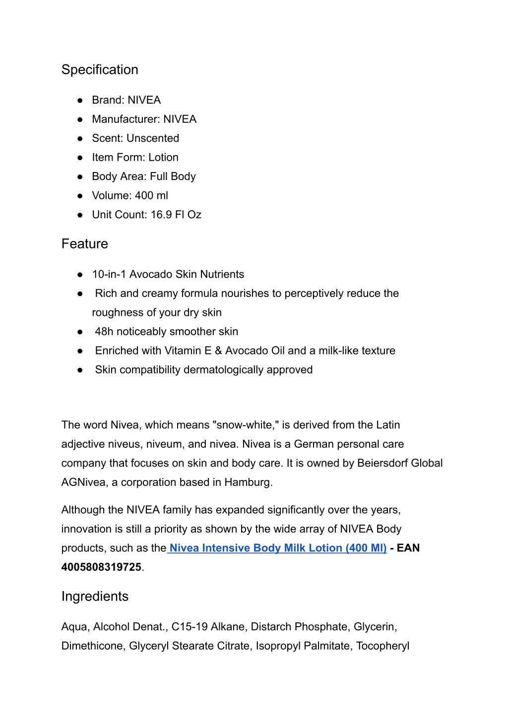 PPT - Nivea Intensive Body Milk Lotion (400 Ml) PowerPoint Presentation ...