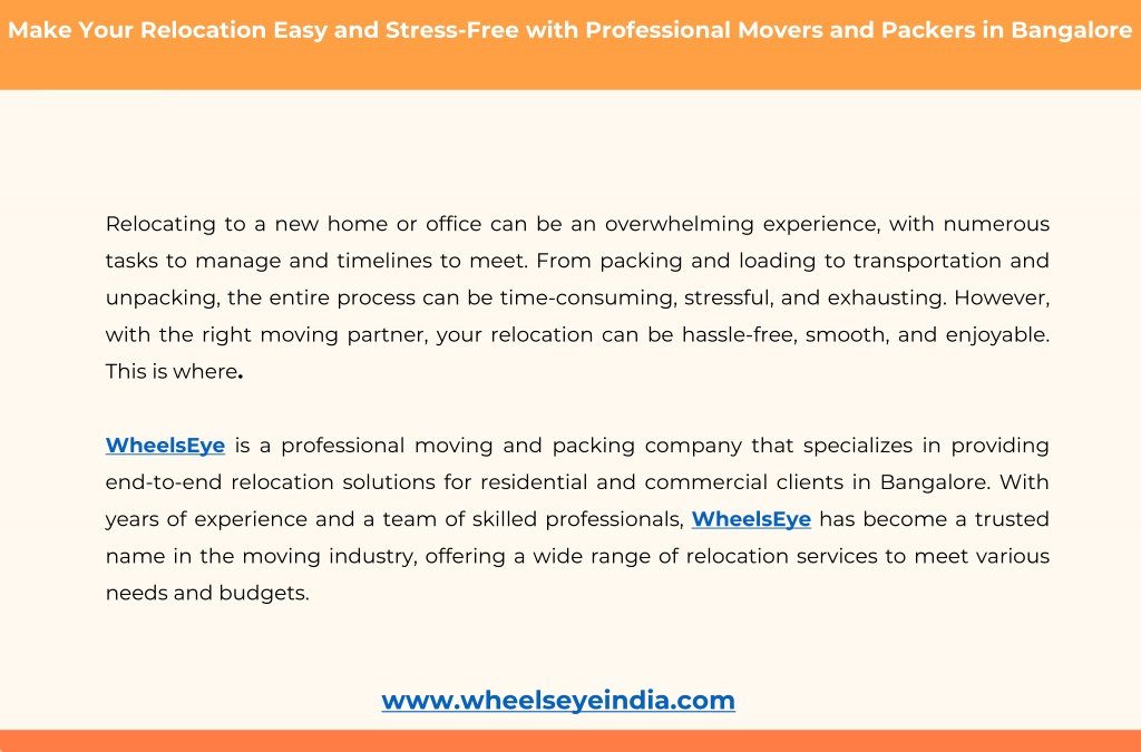 PPT - Make Your Relocation Easy and Stress-Free with Professional ...